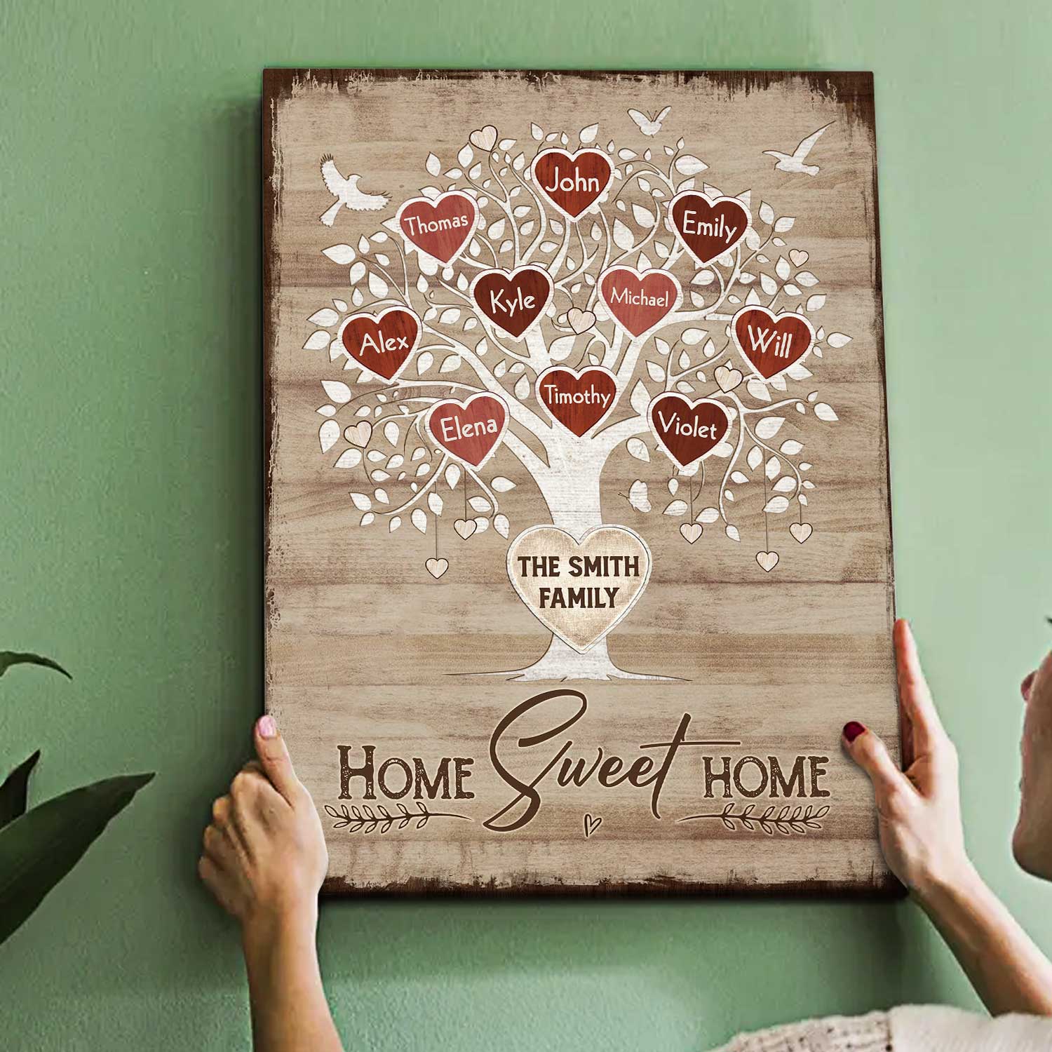 Canvas Family Name Tree Family Names Tree Design – Harris Wood