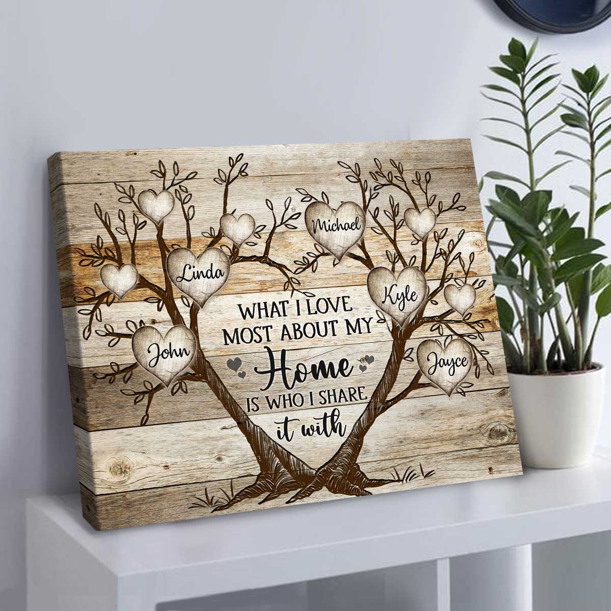 Family Tree Personalized Canvas Family Tree Shaped Canvas Print.