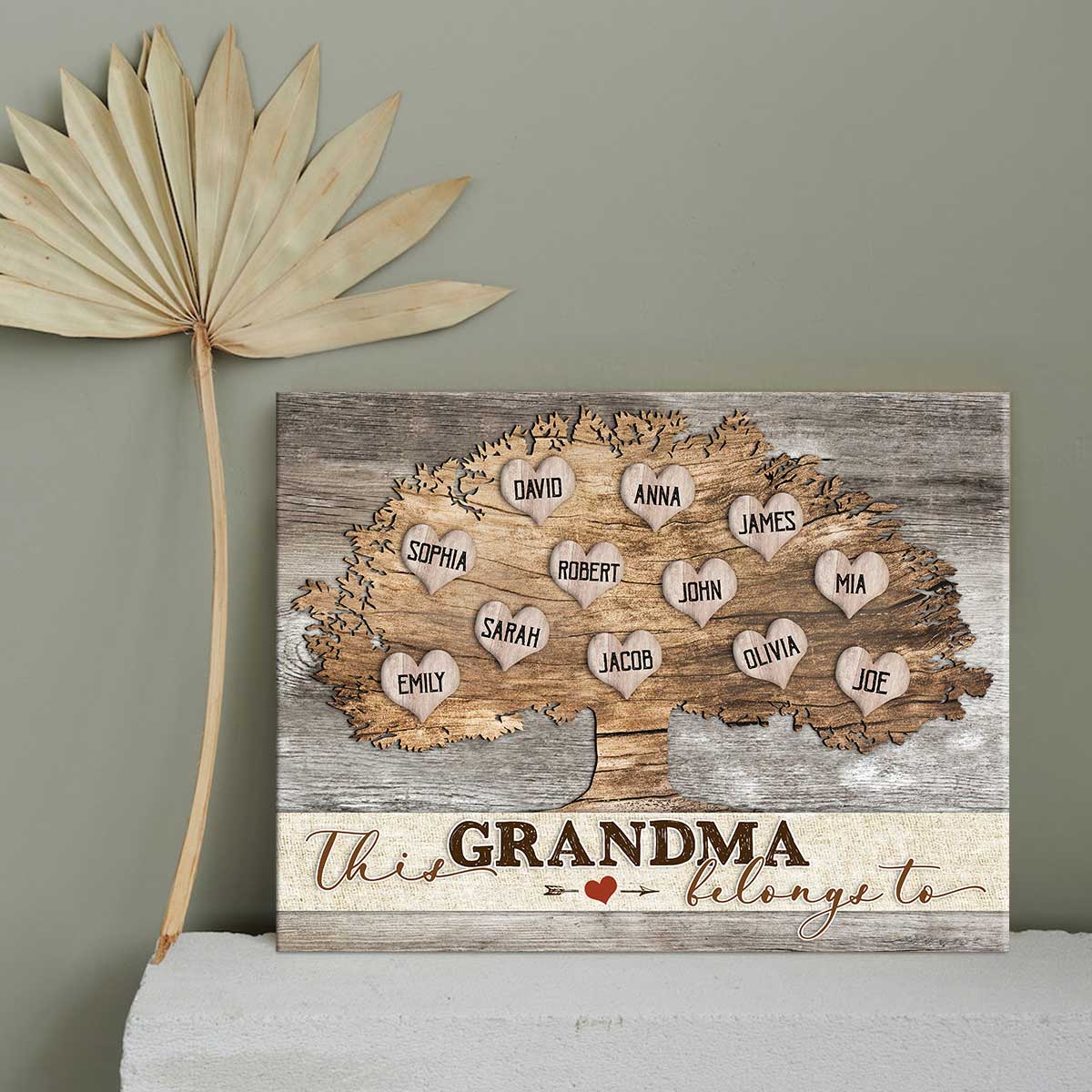 This Grandma Belongs To Custom Grandkids Name Sign, Family Tree Gift ...
