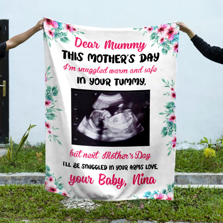 Dear Mommy Blanket From Baby Bump, Custom Photo Mother To Be Blanket, Mother's Day Gifts For New ...