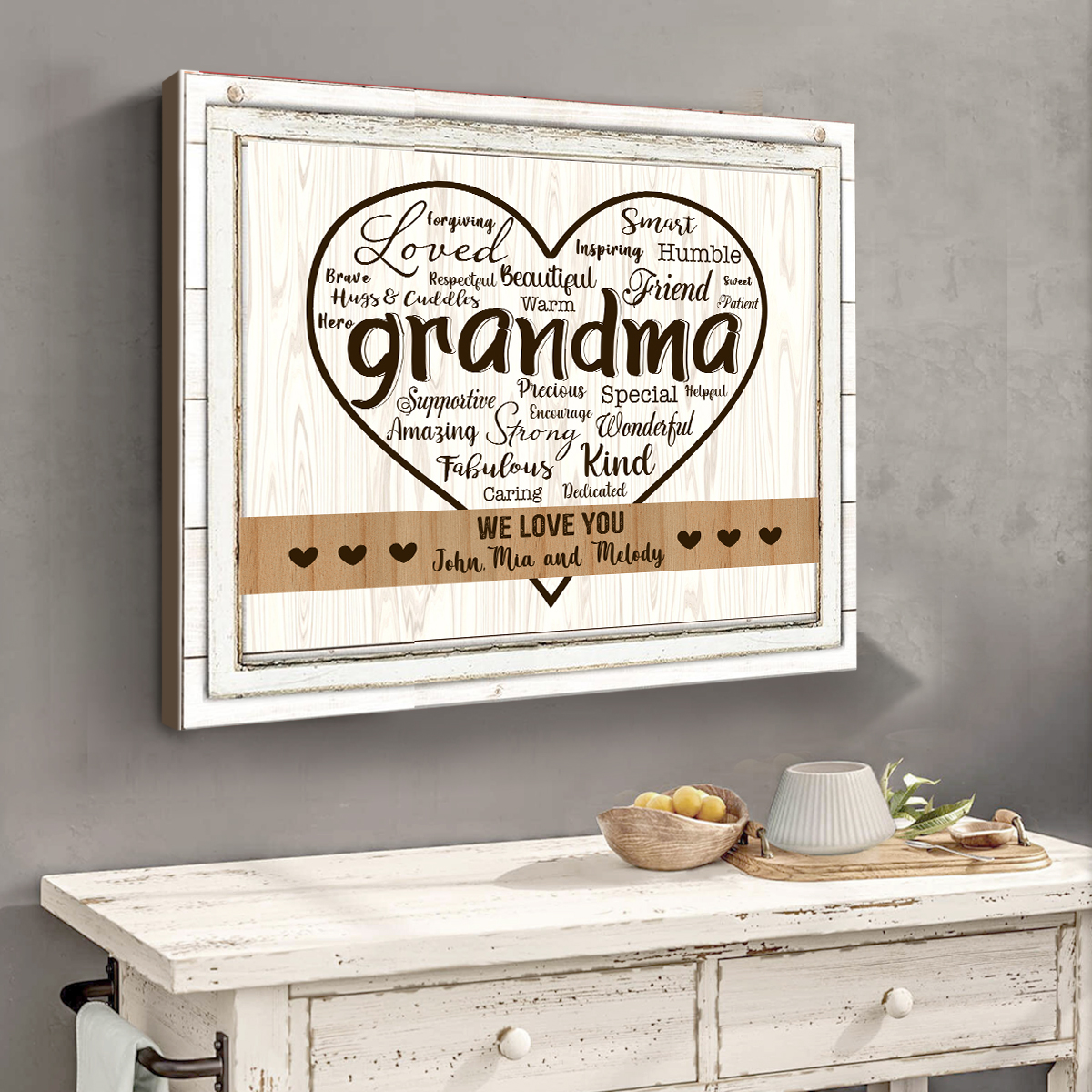 We Love You Grandma Word Art Sign, Personalized Grandma Mothers Day ...