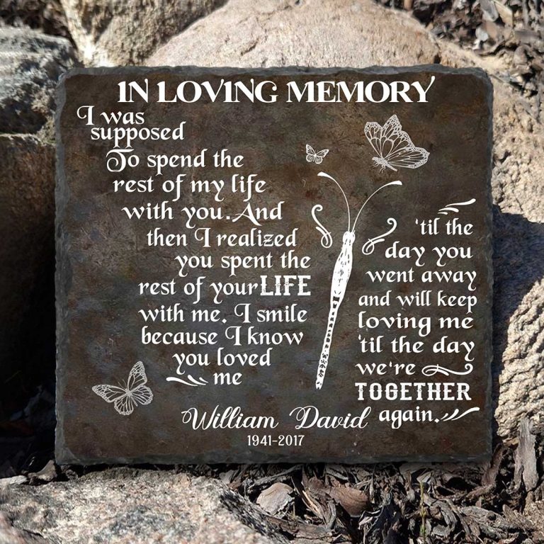 In Loving Memory Personalized Memorial Slate, Memorial Stones For Dad ...