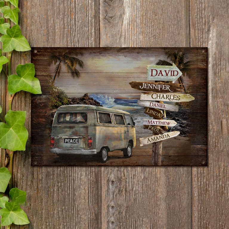 Personalized Camping Family Metal Sign, Camper Van Sign With Custom ...