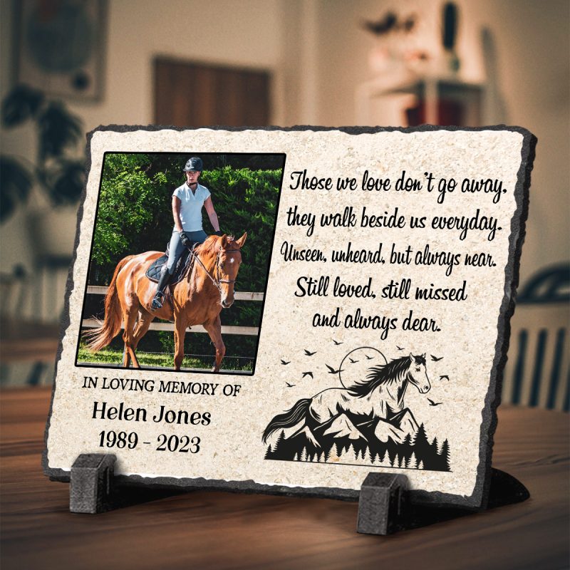 Those We Love Don't Go Away - Personalized Horse Rider Memorial Photo ...