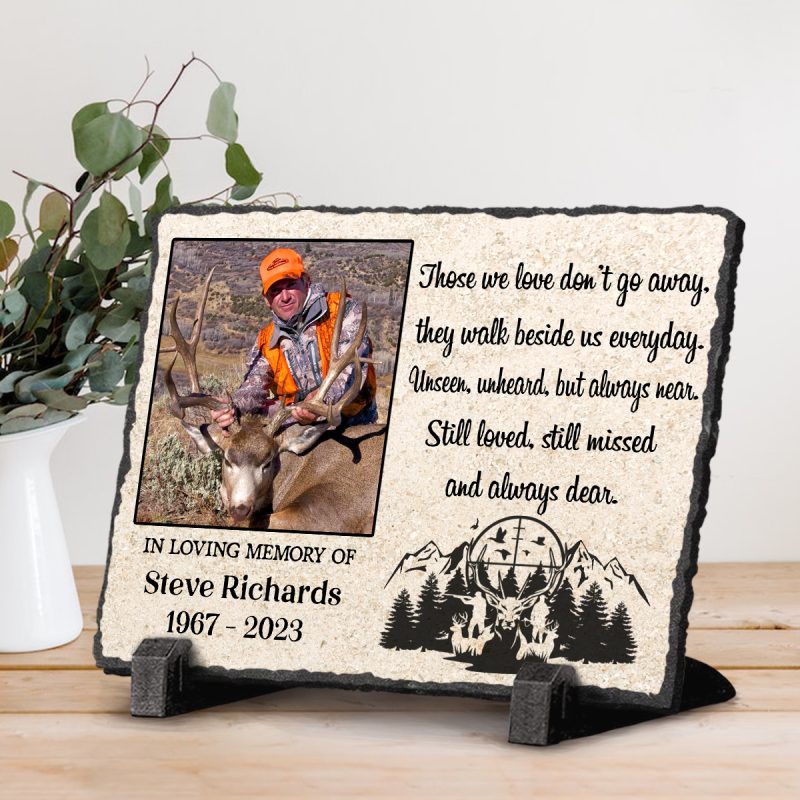 Personalized Hunting Memorial Photo Rock Slate, Gifts For Hunter In ...