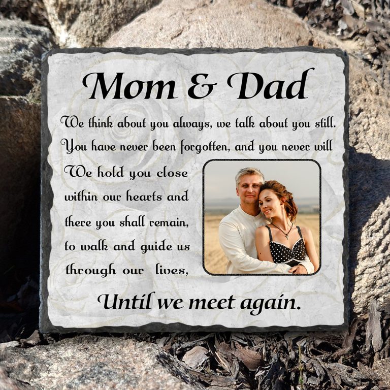 Mom And Dad Custom Photo Stone - Personalized Memorial Stone For Loss ...