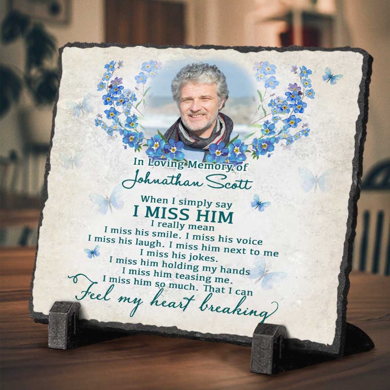 Custom Memorial Stone For Dad - In Loving Memory Dad Gifts - Dad ...