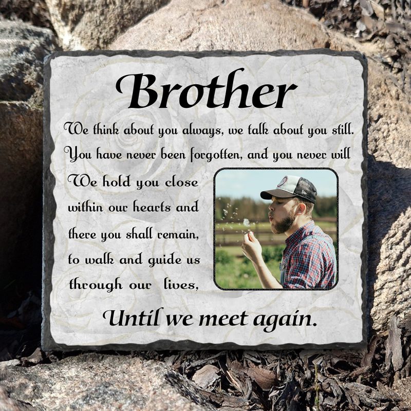 Custom Brother Photo Memorial Stone - Brother Memorial Garden Stones ...
