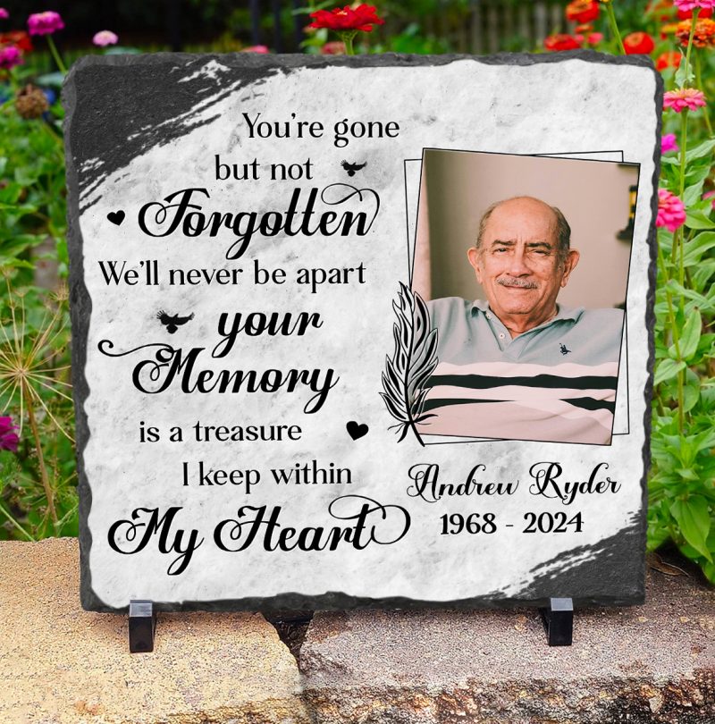 You're Gone But Not Forgotten Custom Memorial Garden Photo Stone ...