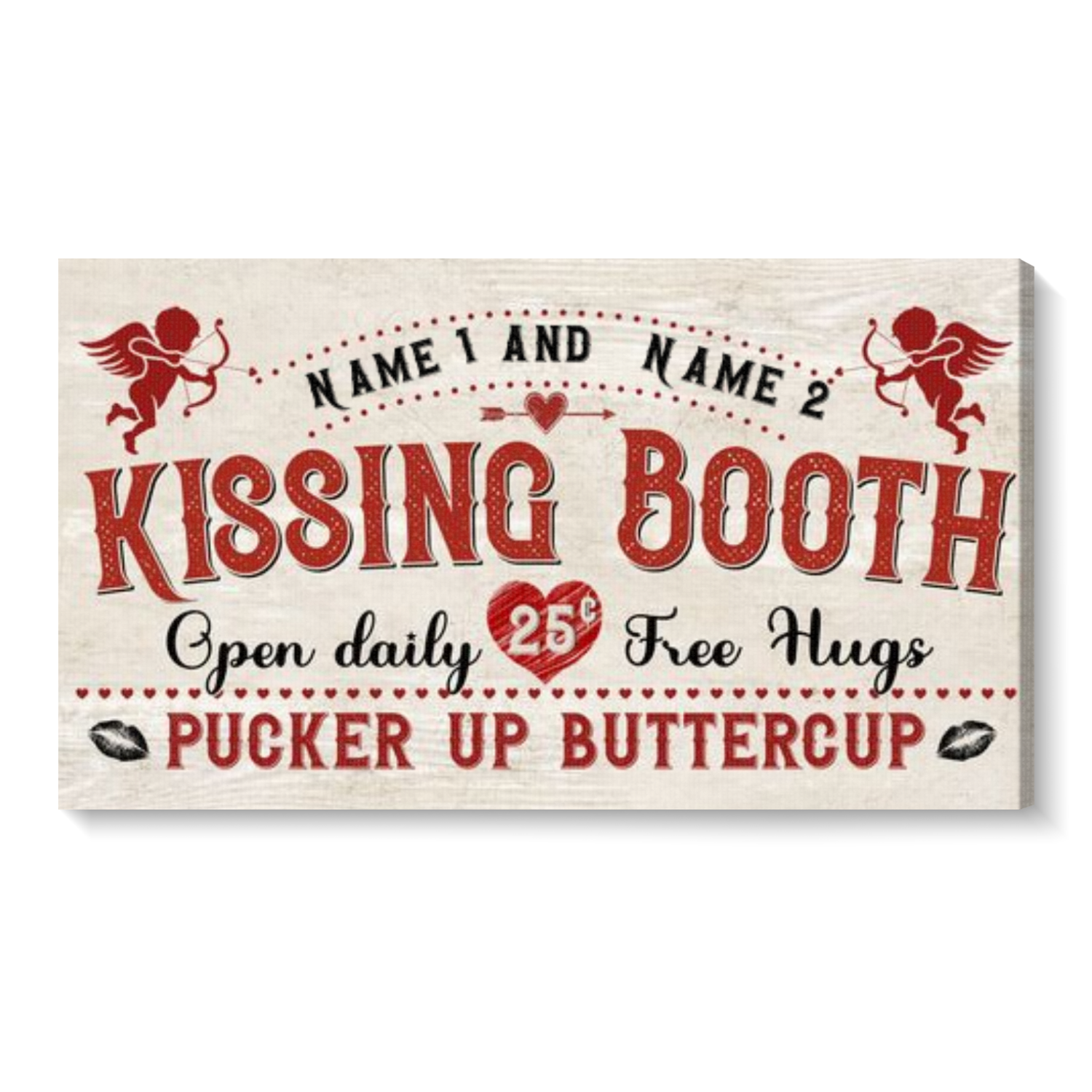Kissing Booth Valentine's Day Sign - Romantic 'Kissing Booth' Wall Art ...