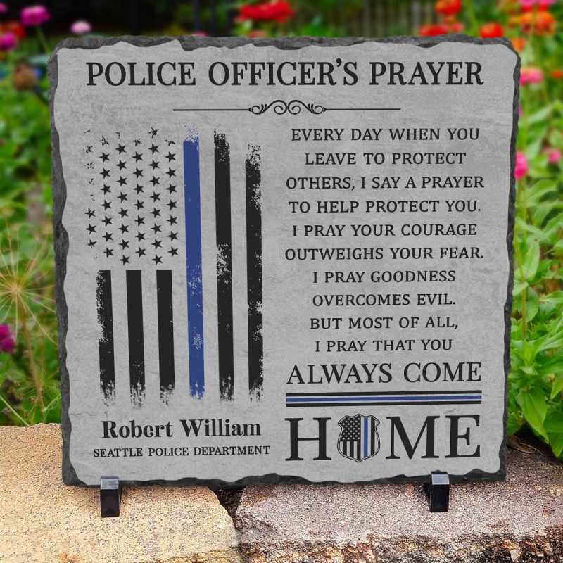 Police Officer Prayer Stone Slate - Personalize Police Gift - Gifts For ...