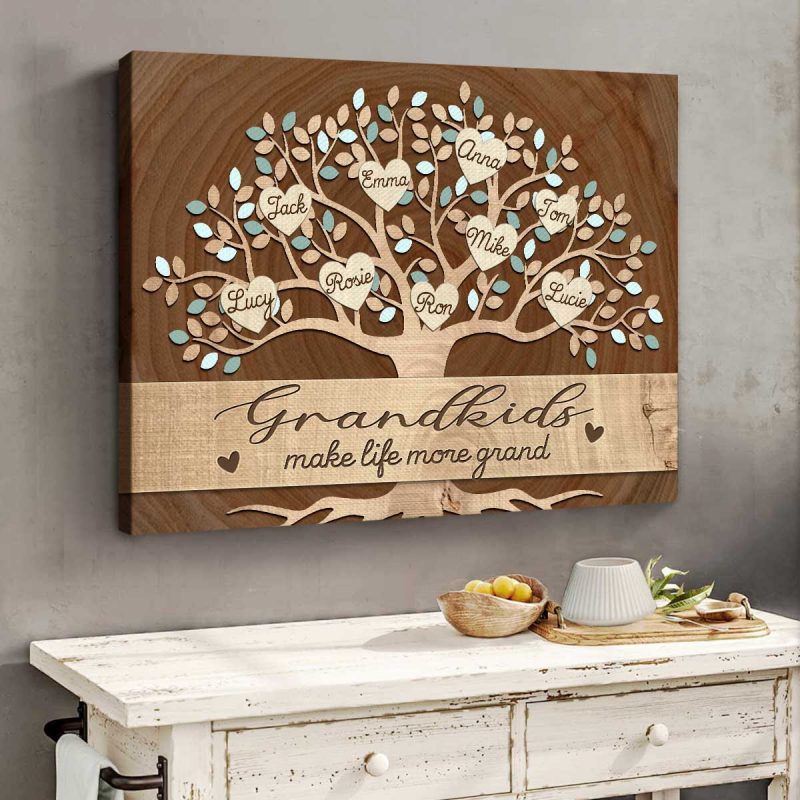 Mother's Day Gift For Grandma - Family Tree Sign With Grandkids Names ...