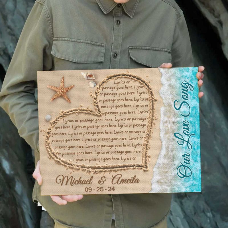 Custom Song Lyric Wall Art - Song Lyric Gifts - Beach Couple Name Sign ...