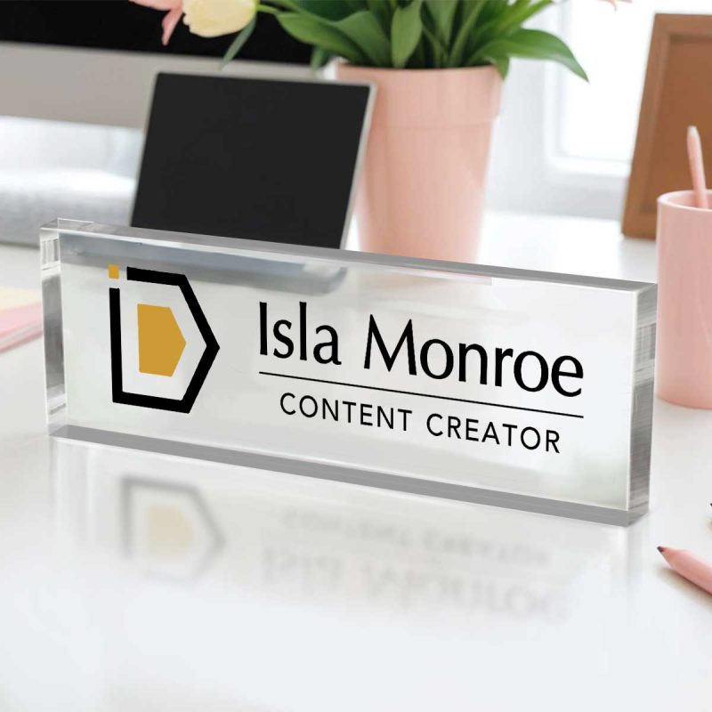 Personalized Logo Desk Name Plate, Custom Logo Gift, Gifts For ...