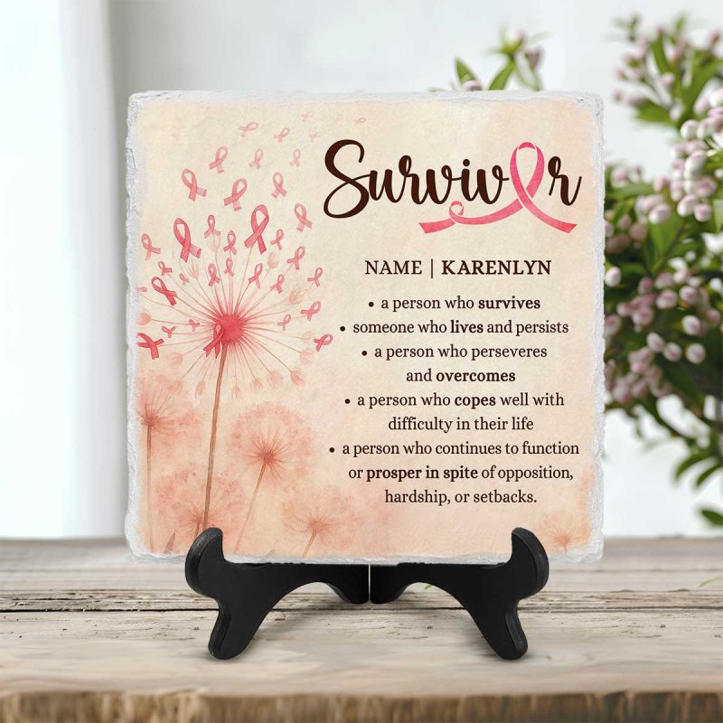Personalized Survivor Definition Ceramic Plaque, Custom Breast Cancer ...