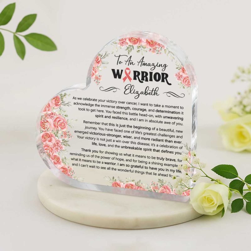 Personalized Cancer Survivor Heart Acrylic Plaque, Encouragement For ...
